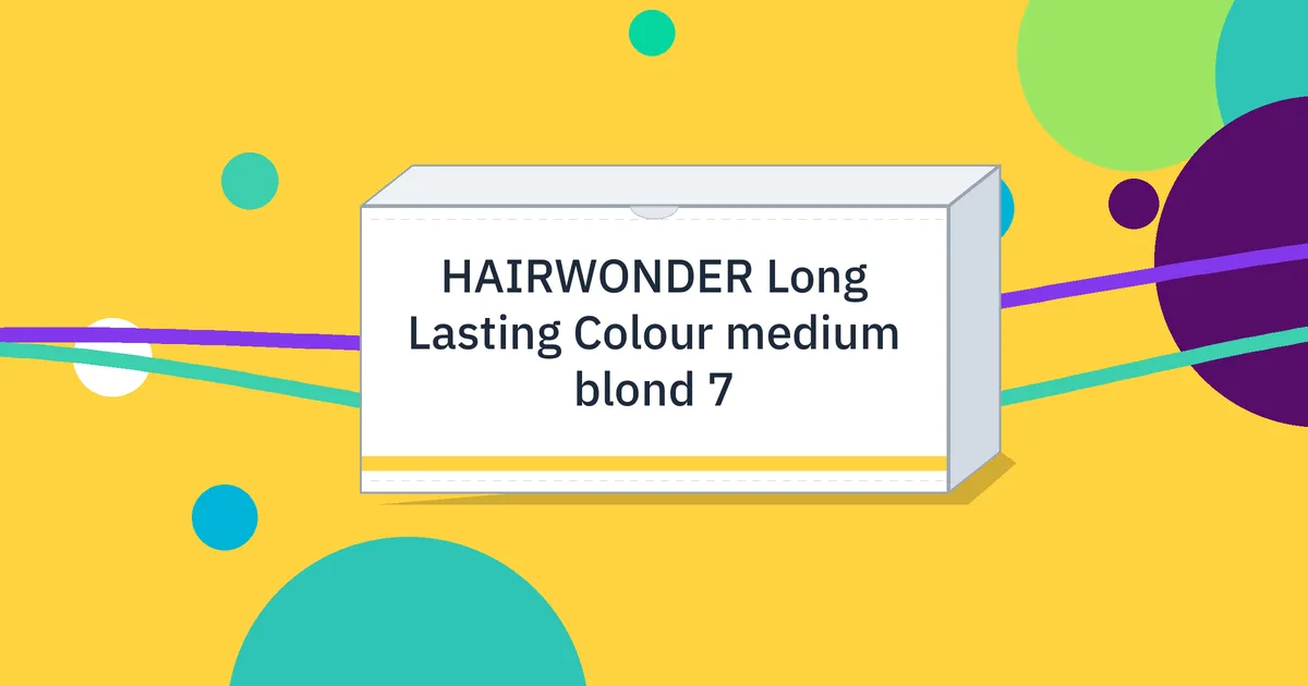Symbolbild: Packung mit der Aufschrift HAIRWONDER Long Lasting Colour medium blond 7 (PZN 20630482) – Verfügbarkeit und Bezug in Apotheken in Frankfurt am Main