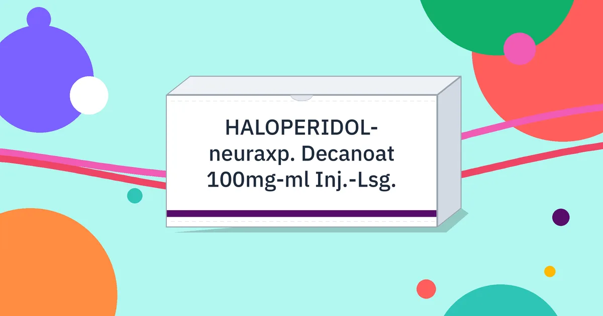 Symbolbild: Packung mit der Aufschrift HALOPERIDOL-neuraxp. Decanoat 100mg-ml Inj.-Lsg. (PZN 01332313) – Verfügbarkeit und Bezug in Apotheken in Frankfurt am Main