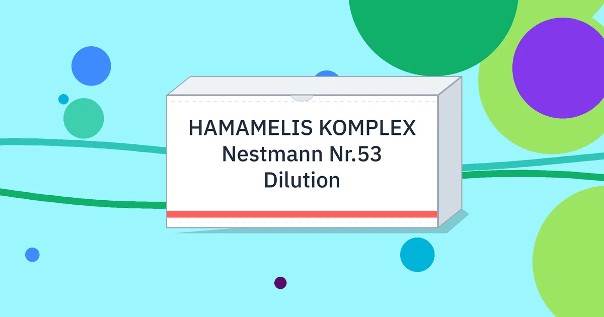 Symbolbild: Packung mit der Aufschrift HAMAMELIS KOMPLEX Nestmann Nr.53 Dilution (PZN 01910193) – Verfügbarkeit und Bezug in Apotheken in Frankfurt am Main