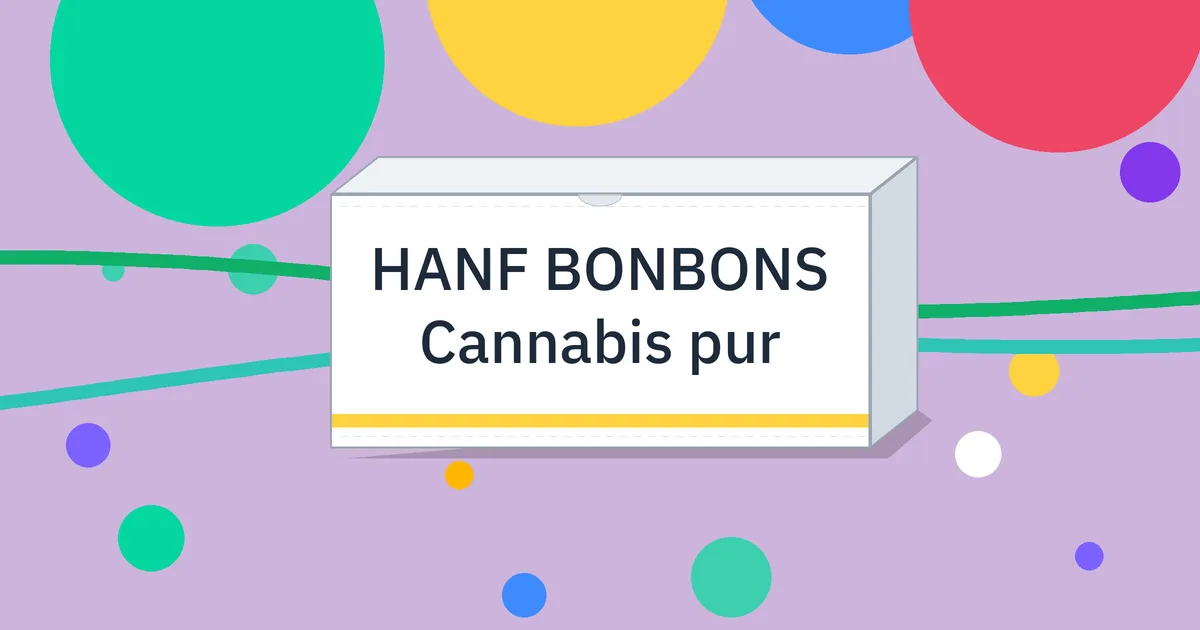 Symbolbild: Packung mit der Aufschrift HANF BONBONS Cannabis pur (PZN 20400492) – Verfügbarkeit und Bezug in Apotheken in Frankfurt am Main