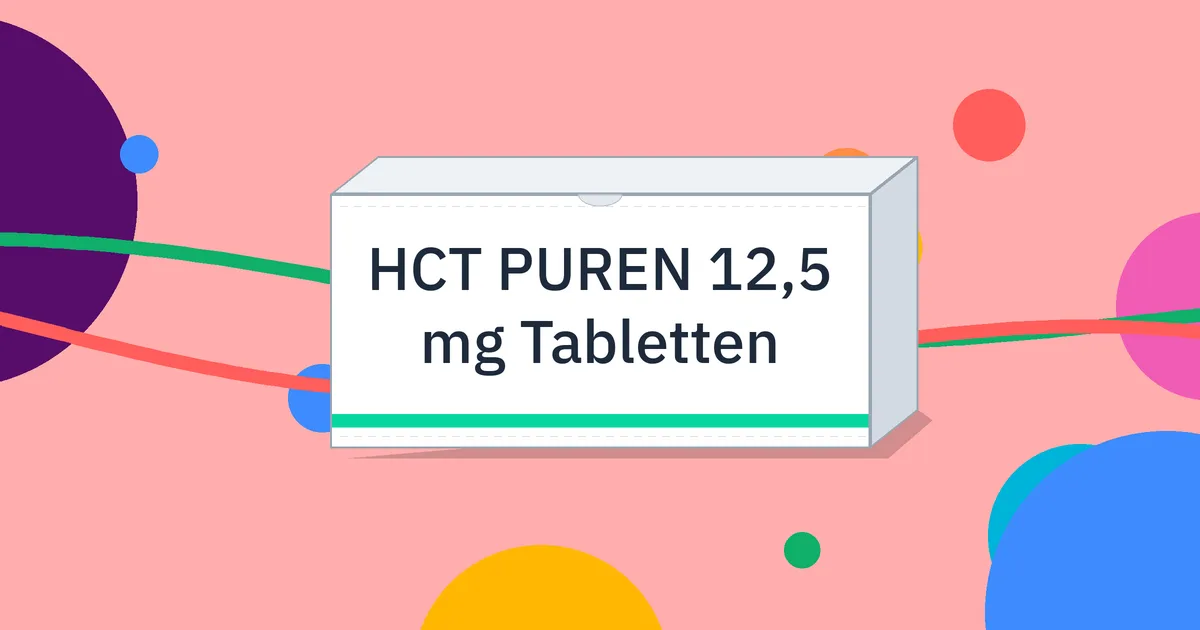 Symbolbild: Packung mit der Aufschrift HCT PUREN 12,5 mg Tabletten (PZN 16583908) – Verfügbarkeit und Bezug in Apotheken in Frankfurt am Main