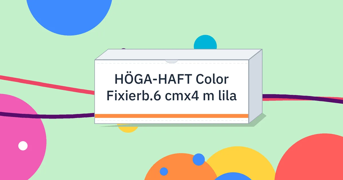 Symbolbild: Packung mit der Aufschrift HÖGA-HAFT Color Fixierb.6 cmx4 m lila (PZN 10933158) – Verfügbarkeit und Bezug in Apotheken in Frankfurt am Main