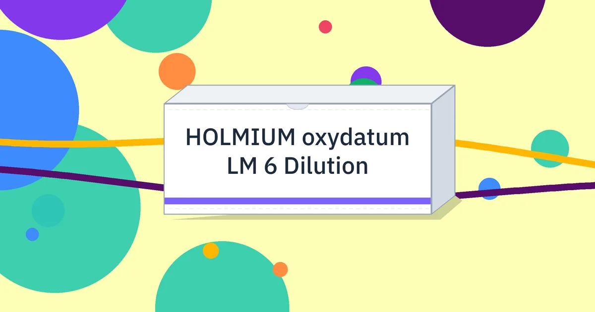 Symbolbild: Packung mit der Aufschrift HOLMIUM oxydatum LM 6 Dilution (PZN 13554817) – Verfügbarkeit und Bezug in Apotheken in Frankfurt am Main