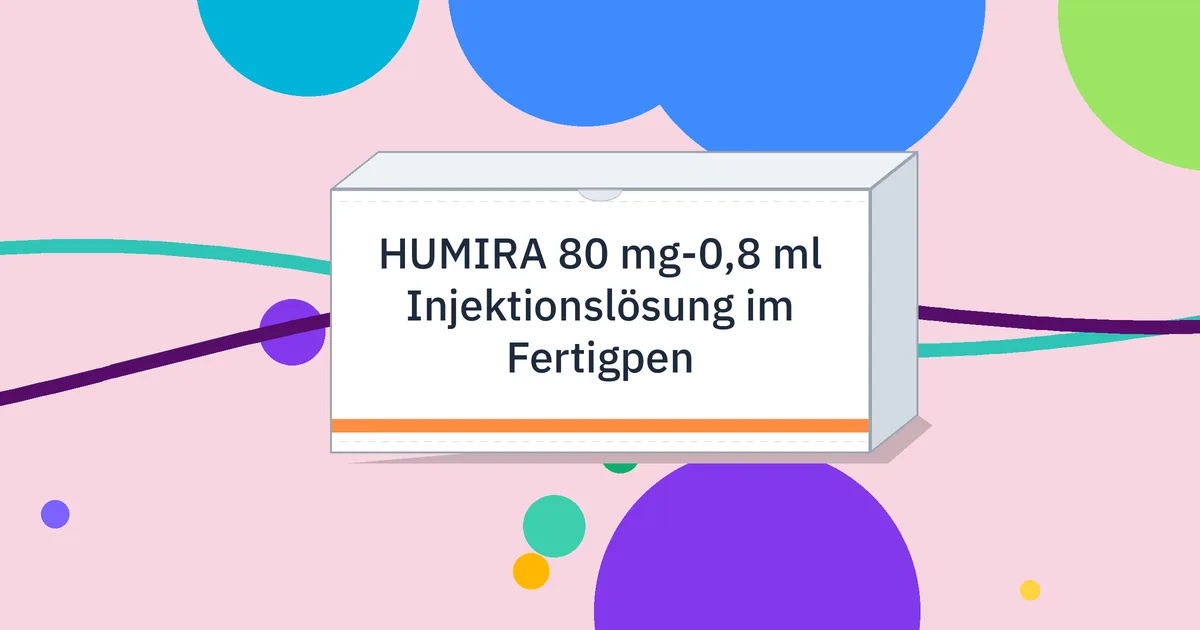 Symbolbild: Packung mit der Aufschrift HUMIRA 80 mg-0,8 ml Injektionslösung im Fertigpen (PZN 15375208) – Verfügbarkeit und Bezug in Apotheken in Frankfurt am Main