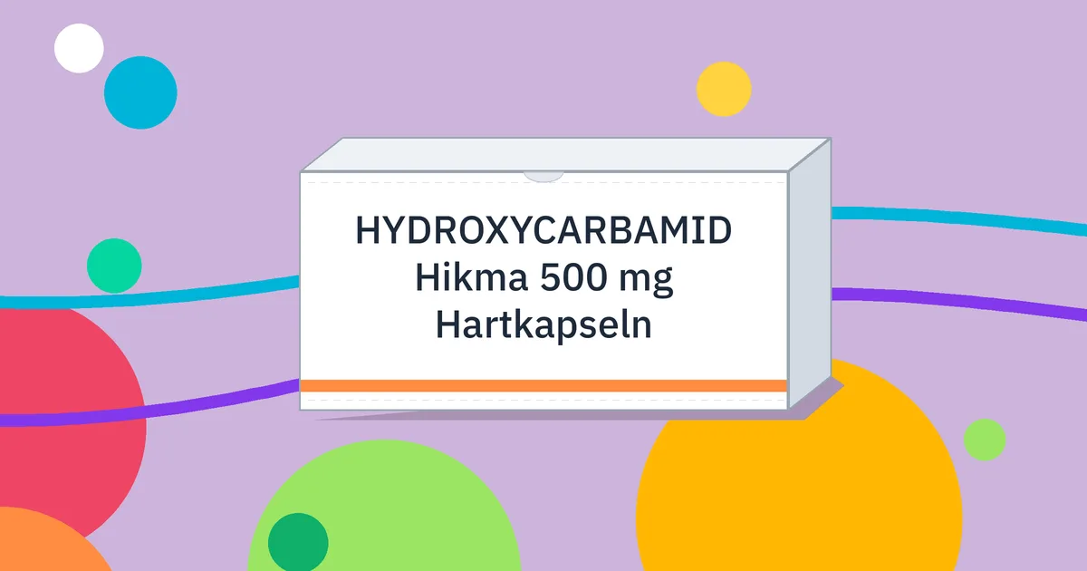 Symbolbild: Packung mit der Aufschrift HYDROXYCARBAMID Hikma 500 mg Hartkapseln (PZN 19349283) – Verfügbarkeit und Bezug in Apotheken in Frankfurt am Main