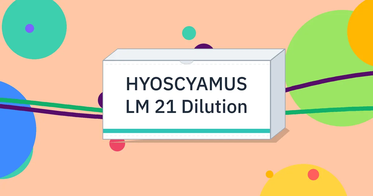 Symbolbild: Packung mit der Aufschrift HYOSCYAMUS LM 21 Dilution (PZN 12890631) – Verfügbarkeit und Bezug in Apotheken in Frankfurt am Main