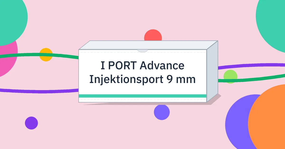 Symbolbild: Packung mit der Aufschrift I PORT Advance Injektionsport 9 mm (PZN 14259865) – Verfügbarkeit und Bezug in Apotheken in Frankfurt am Main