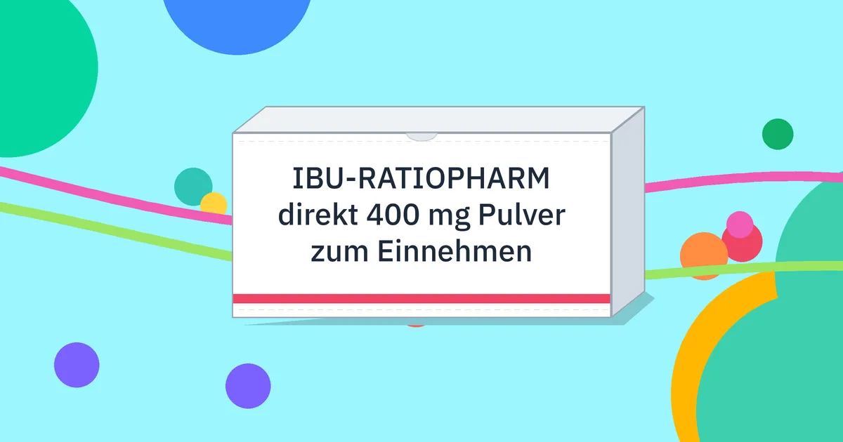 Symbolbild: Packung mit der Aufschrift IBU-RATIOPHARM direkt 400 mg Pulver zum Einnehmen (PZN 11722423) – Verfügbarkeit und Bezug in Apotheken in Frankfurt am Main