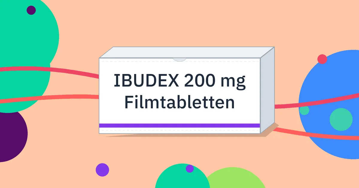 Symbolbild: Packung mit der Aufschrift IBUDEX 200 mg Filmtabletten (PZN 09294888) – Verfügbarkeit und Bezug in Apotheken in Frankfurt am Main