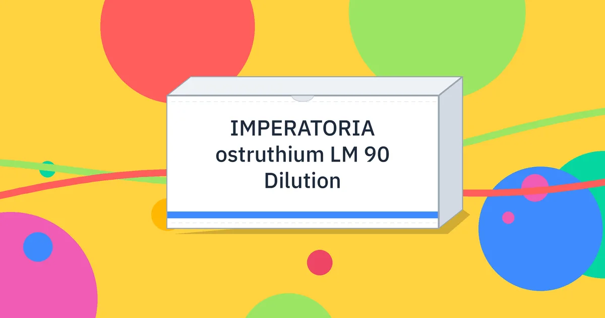 Symbolbild: Packung mit der Aufschrift IMPERATORIA ostruthium LM 90 Dilution (PZN 13559358) – Verfügbarkeit und Bezug in Apotheken in Frankfurt am Main