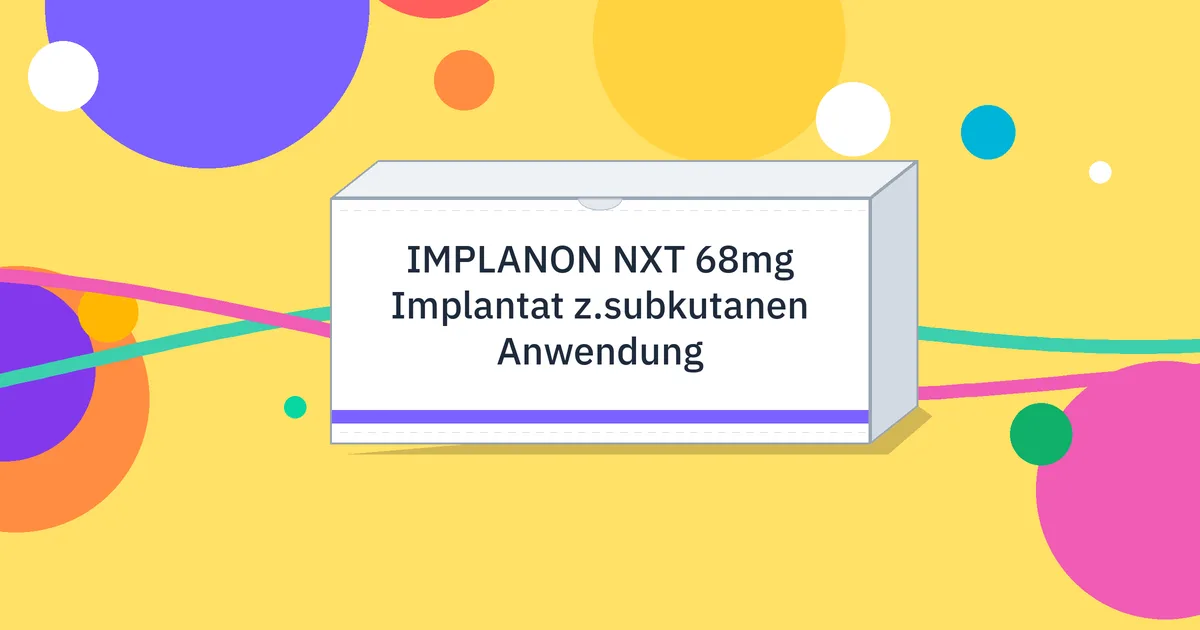 Symbolbild: Packung mit der Aufschrift IMPLANON NXT 68mg Implantat z.subkutanen Anwendung (PZN 17448058) – Verfügbarkeit und Bezug in Apotheken in Frankfurt am Main