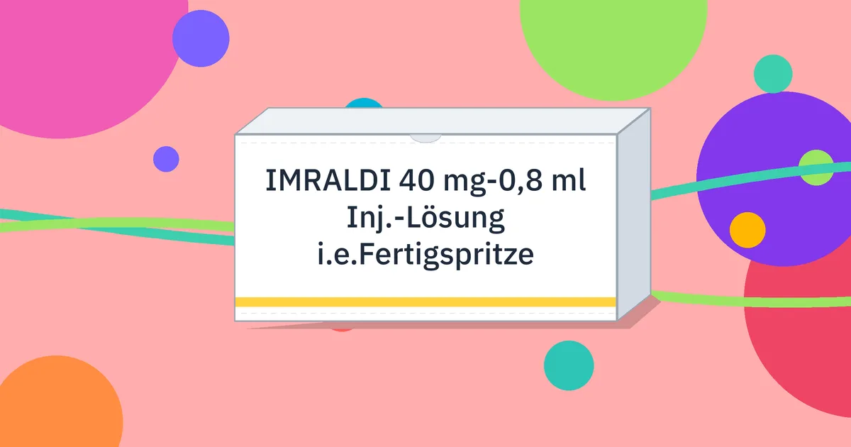 Symbolbild: Packung mit der Aufschrift IMRALDI 40 mg-0,8 ml Inj.-Lösung i.e.Fertigspritze (PZN 15374195) – Verfügbarkeit und Bezug in Apotheken in Frankfurt am Main