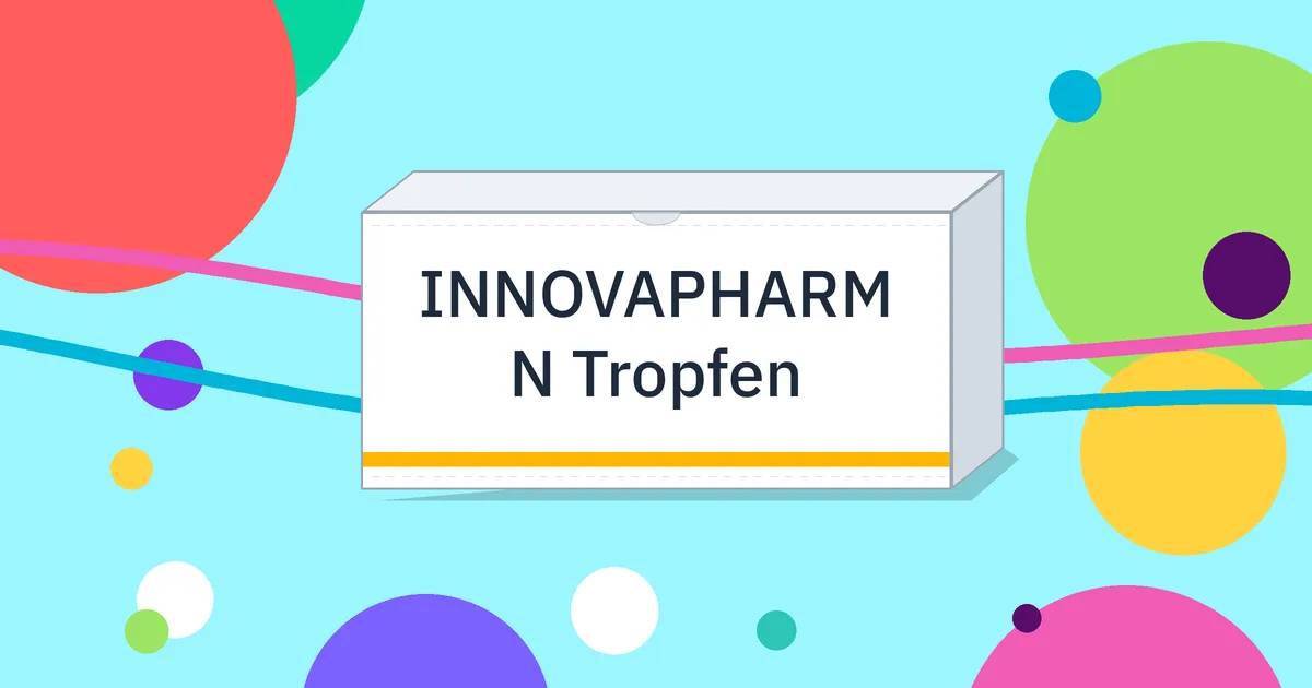 Symbolbild: Packung mit der Aufschrift INNOVAPHARM N Tropfen (PZN 10526281) – Verfügbarkeit und Bezug in Apotheken in Frankfurt am Main