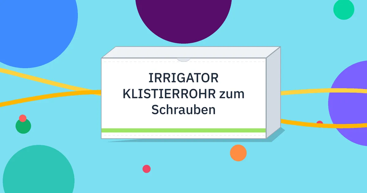 Symbolbild: Packung mit der Aufschrift IRRIGATOR KLISTIERROHR zum Schrauben (PZN 02740876) – Verfügbarkeit und Bezug in Apotheken in Frankfurt am Main