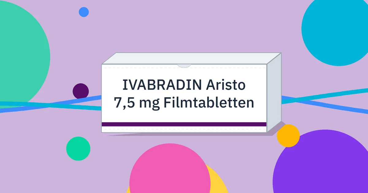 Symbolbild: Packung mit der Aufschrift IVABRADIN Aristo 7,5 mg Filmtabletten (PZN 13886198) – Verfügbarkeit und Bezug in Apotheken in Frankfurt am Main