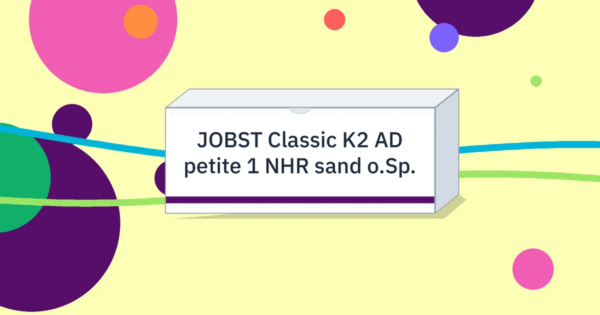 Symbolbild: Packung mit der Aufschrift JOBST Classic K2 AD petite 1 NHR sand o.Sp. (PZN 13061374) – Verfügbarkeit und Bezug in Apotheken in Frankfurt am Main