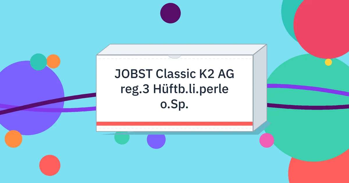 Symbolbild: Packung mit der Aufschrift JOBST Classic K2 AG reg.3 Hüftb.li.perle o.Sp. (PZN 13066087) – Verfügbarkeit und Bezug in Apotheken in Frankfurt am Main