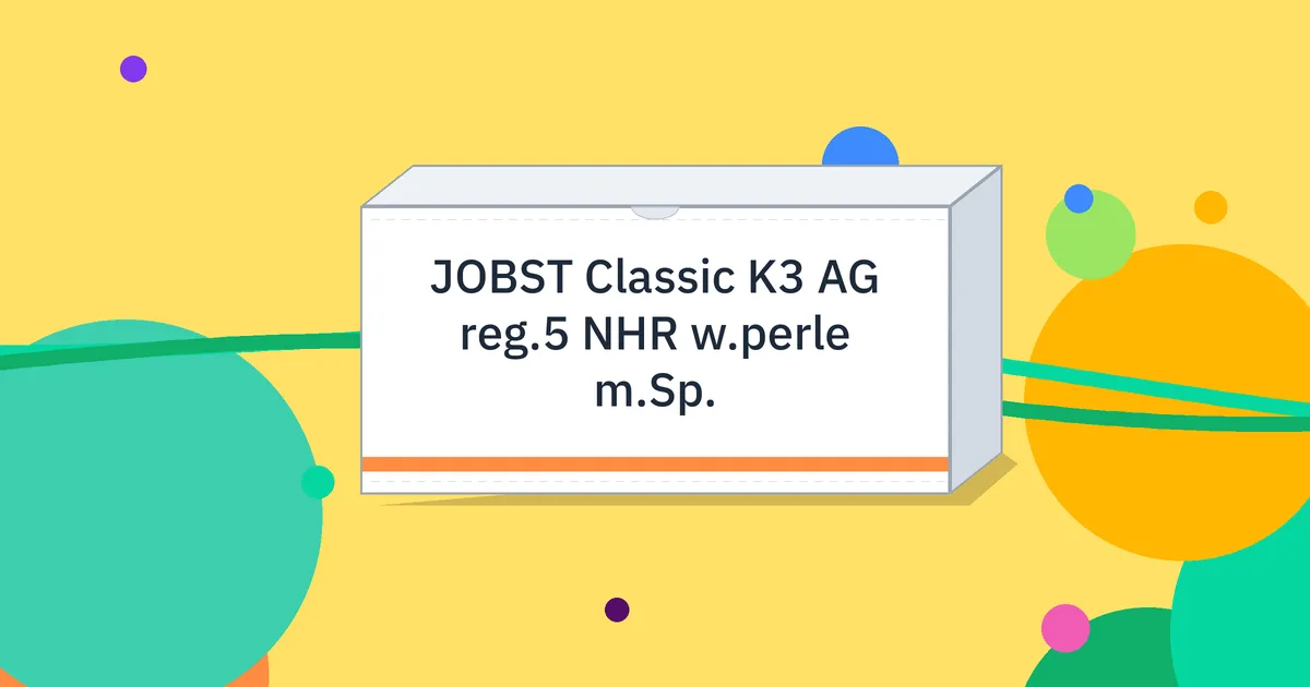 Symbolbild: Packung mit der Aufschrift JOBST Classic K3 AG reg.5 NHR w.perle m.Sp. (PZN 13073526) – Verfügbarkeit und Bezug in Apotheken in Frankfurt am Main