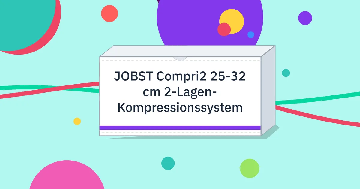 Symbolbild: Packung mit der Aufschrift JOBST Compri2 25-32 cm 2-Lagen-Kompressionssystem (PZN 10541091) – Verfügbarkeit und Bezug in Apotheken in Frankfurt am Main