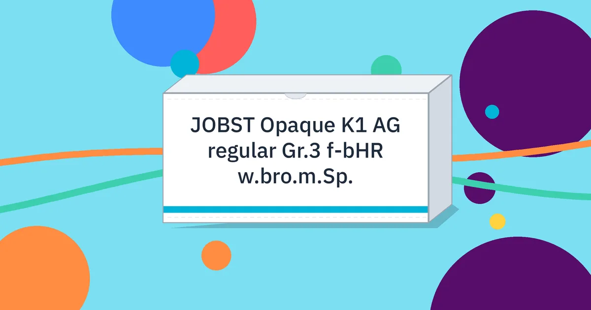 Symbolbild: Packung mit der Aufschrift JOBST Opaque K1 AG regular Gr.3 f-bHR w.bro.m.Sp. (PZN 13090849) – Verfügbarkeit und Bezug in Apotheken in Frankfurt am Main