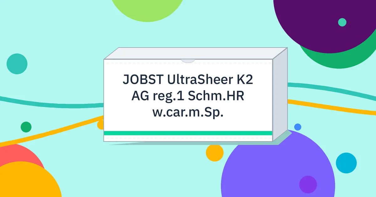 Symbolbild: Packung mit der Aufschrift JOBST UltraSheer K2 AG reg.1 Schm.HR w.car.m.Sp. (PZN 11261436) – Verfügbarkeit und Bezug in Apotheken in Frankfurt am Main