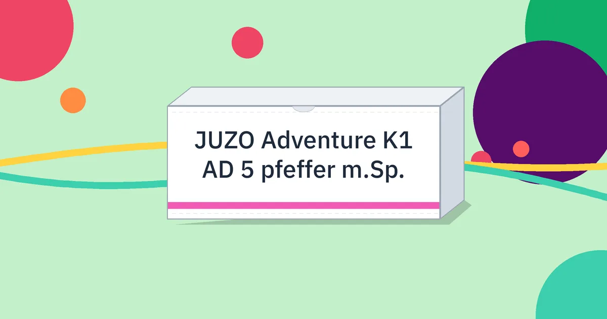 Symbolbild: Packung mit der Aufschrift JUZO Adventure K1 AD 5 pfeffer m.Sp. (PZN 14971776) – Verfügbarkeit und Bezug in Apotheken in Frankfurt am Main
