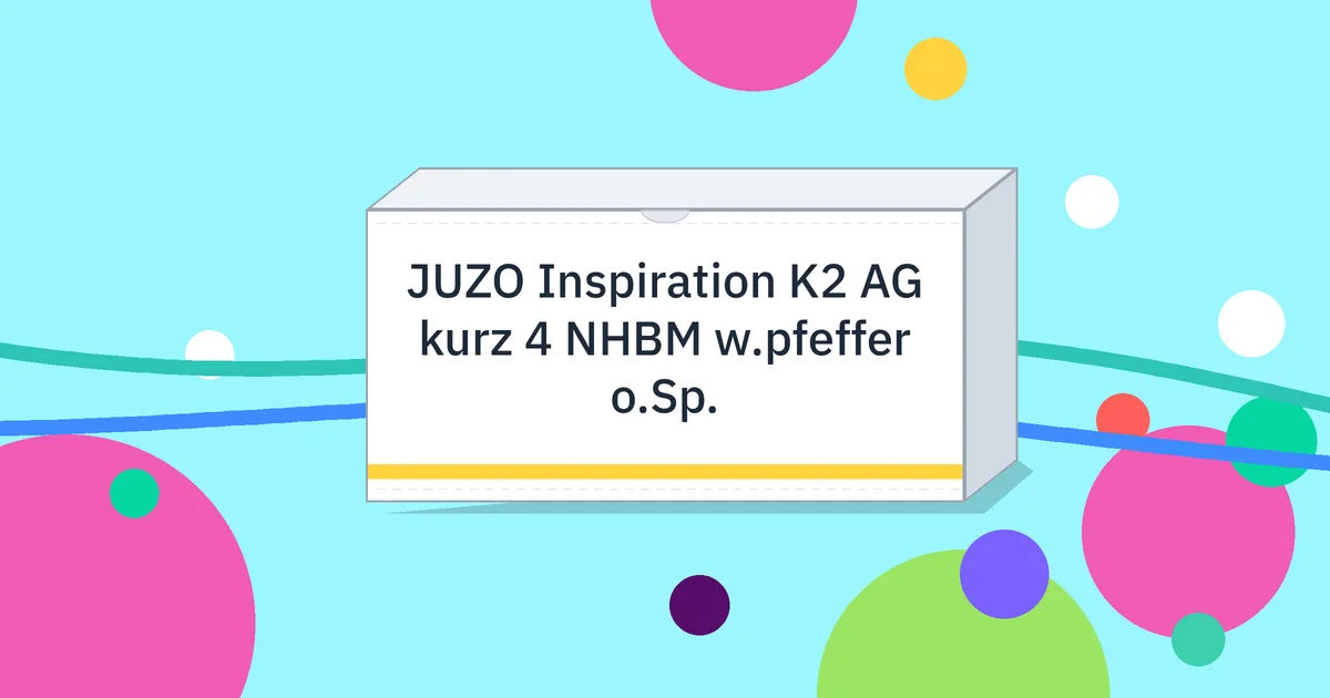 Symbolbild: Packung mit der Aufschrift JUZO Inspiration K2 AG kurz 4 NHBM w.pfeffer o.Sp. (PZN 14949268) – Verfügbarkeit und Bezug in Apotheken in Frankfurt am Main