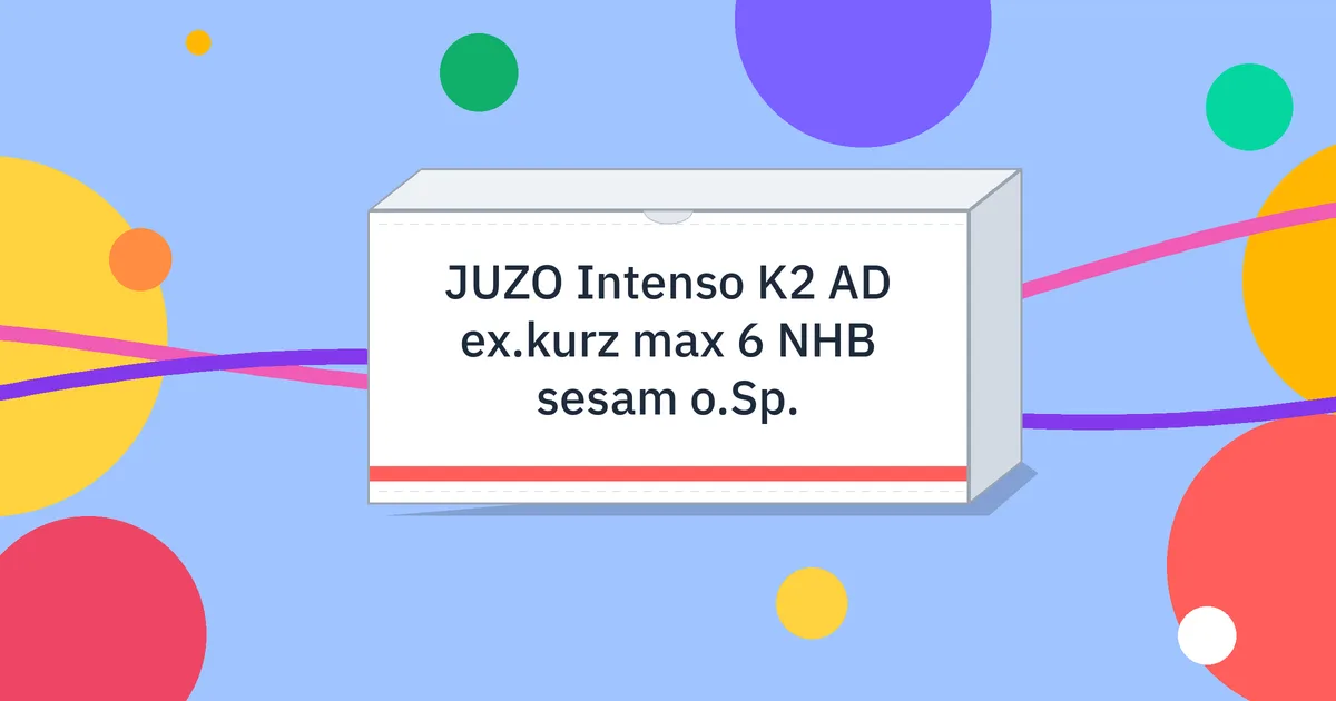 Symbolbild: Packung mit der Aufschrift JUZO Intenso K2 AD ex.kurz max 6 NHB sesam o.Sp. (PZN 18620967) – Verfügbarkeit und Bezug in Apotheken in Frankfurt am Main