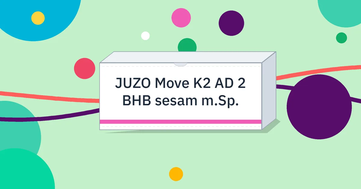 Symbolbild: Packung mit der Aufschrift JUZO Move K2 AD 2 BHB sesam m.Sp. (PZN 18507656) – Verfügbarkeit und Bezug in Apotheken in Frankfurt am Main