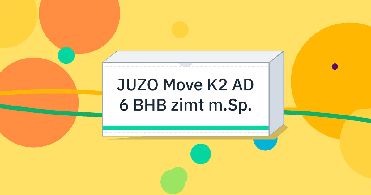 Symbolbild: Packung mit der Aufschrift JUZO Move K2 AD 6 BHB zimt m.Sp. (PZN 18507627) – Verfügbarkeit und Bezug in Apotheken in Frankfurt am Main