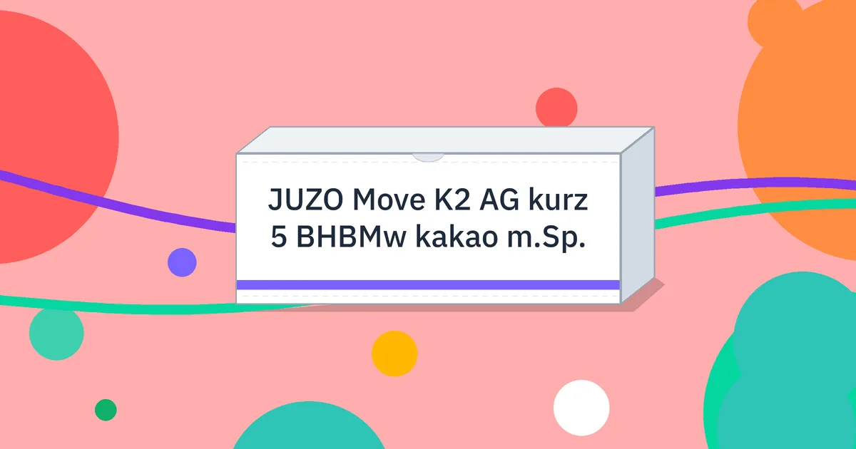 Symbolbild: Packung mit der Aufschrift JUZO Move K2 AG kurz 5 BHBMw kakao m.Sp. (PZN 18560521) – Verfügbarkeit und Bezug in Apotheken in Frankfurt am Main