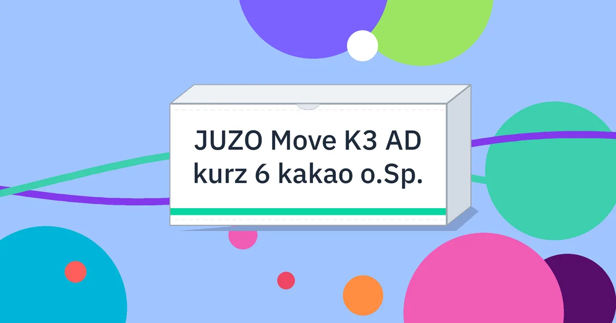 Symbolbild: Packung mit der Aufschrift JUZO Move K3 AD kurz 6 kakao o.Sp. (PZN 18572665) – Verfügbarkeit und Bezug in Apotheken in Frankfurt am Main