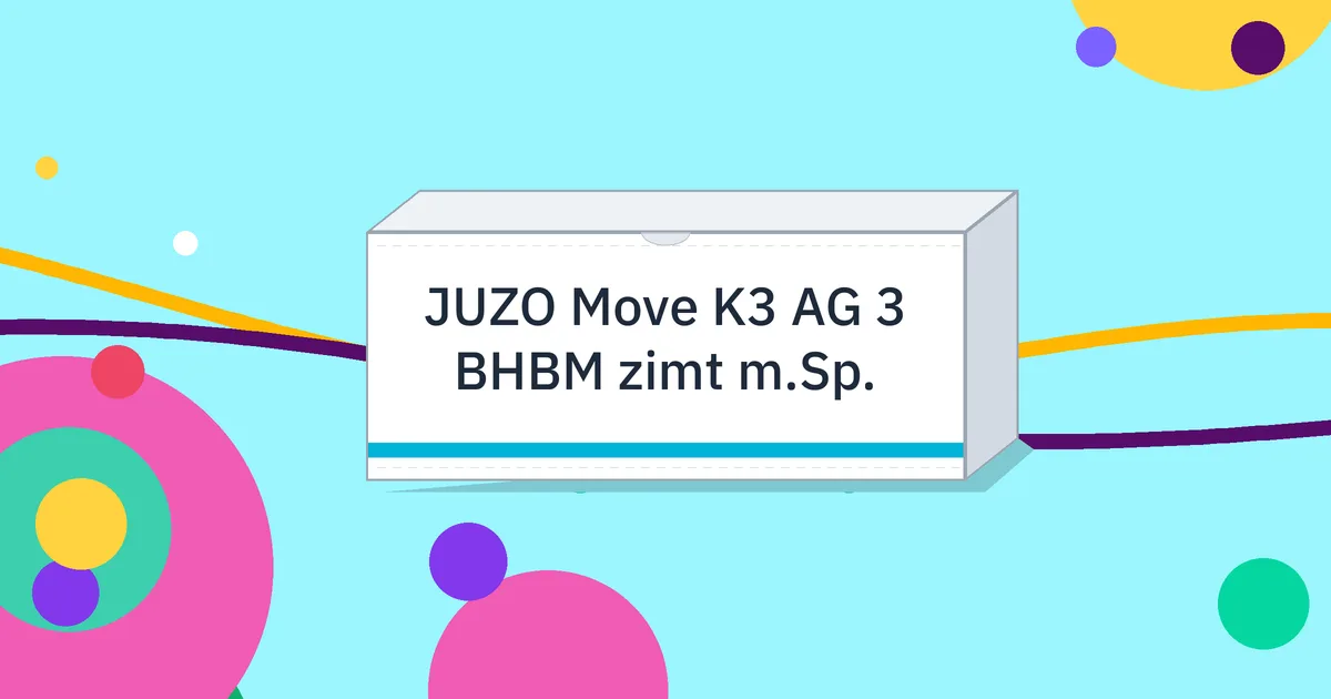 Symbolbild: Packung mit der Aufschrift JUZO Move K3 AG 3 BHBM zimt m.Sp. (PZN 18576060) – Verfügbarkeit und Bezug in Apotheken in Frankfurt am Main