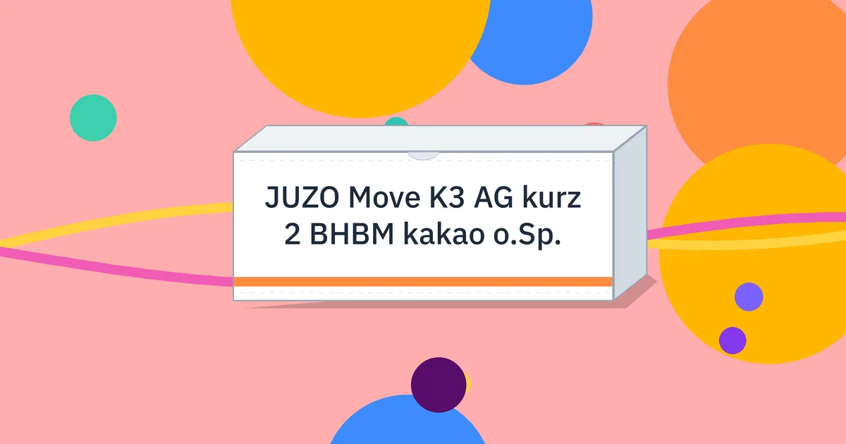 Symbolbild: Packung mit der Aufschrift JUZO Move K3 AG kurz 2 BHBM kakao o.Sp. (PZN 18593992) – Verfügbarkeit und Bezug in Apotheken in Frankfurt am Main