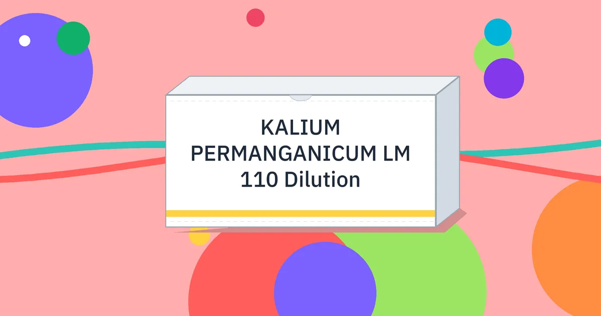 Symbolbild: Packung mit der Aufschrift KALIUM PERMANGANICUM LM 110 Dilution (PZN 12924436) – Verfügbarkeit und Bezug in Apotheken in Frankfurt am Main