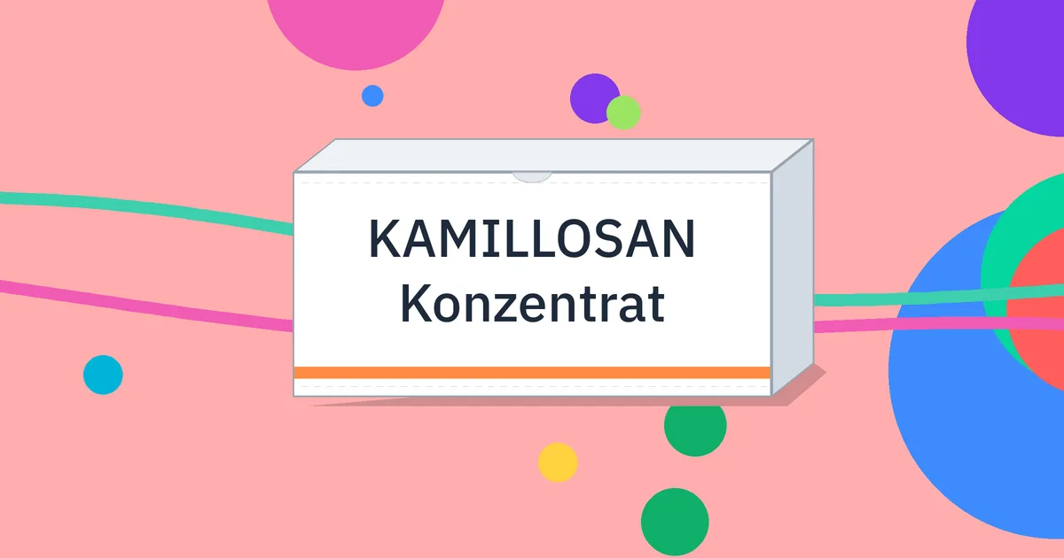 Symbolbild: Packung mit der Aufschrift KAMILLOSAN Konzentrat (PZN 00565096) – Verfügbarkeit und Bezug in Apotheken in Frankfurt am Main