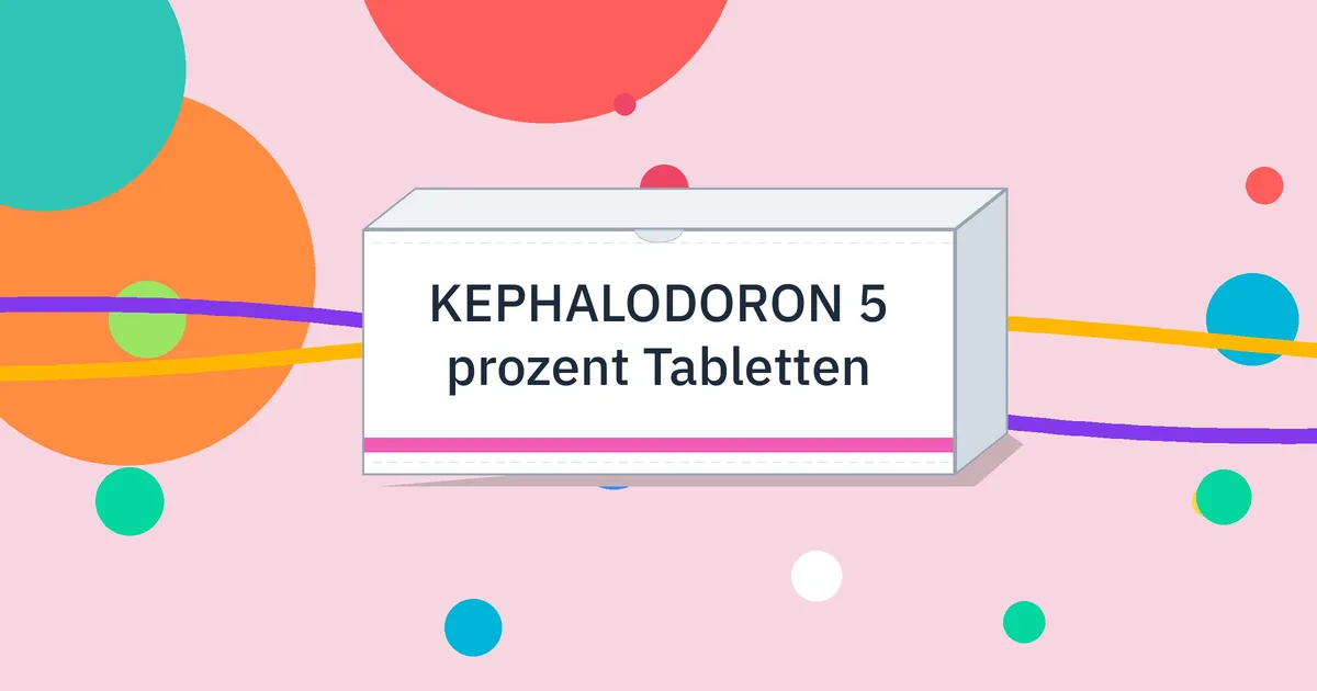 Symbolbild: Packung mit der Aufschrift KEPHALODORON 5 prozent Tabletten (PZN 08525067) – Verfügbarkeit und Bezug in Apotheken in Frankfurt am Main