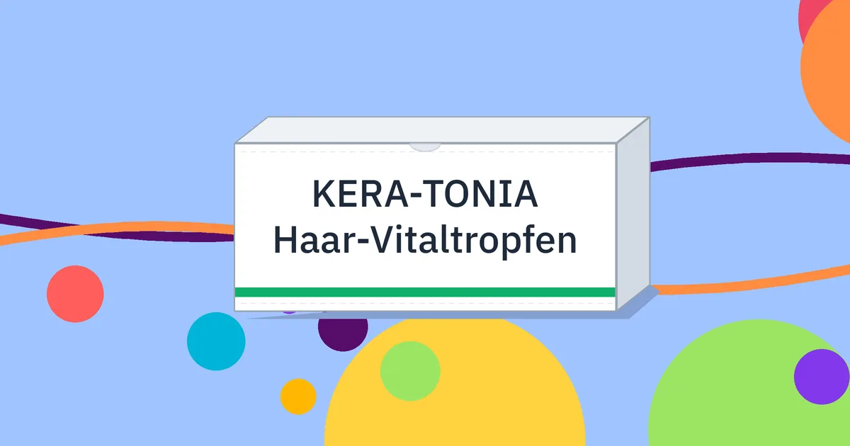 Symbolbild: Packung mit der Aufschrift KERA-TONIA Haar-Vitaltropfen (PZN 02450902) – Verfügbarkeit und Bezug in Apotheken in Frankfurt am Main