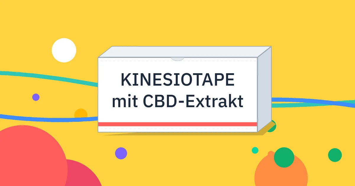 Symbolbild: Packung mit der Aufschrift KINESIOTAPE mit CBD-Extrakt (PZN 20589101) – Verfügbarkeit und Bezug in Apotheken in Frankfurt am Main