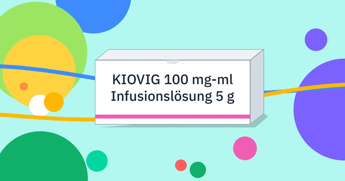 Symbolbild: Packung mit der Aufschrift KIOVIG 100 mg-ml Infusionslösung 5 g (PZN 19690303) – Verfügbarkeit und Bezug in Apotheken in Frankfurt am Main