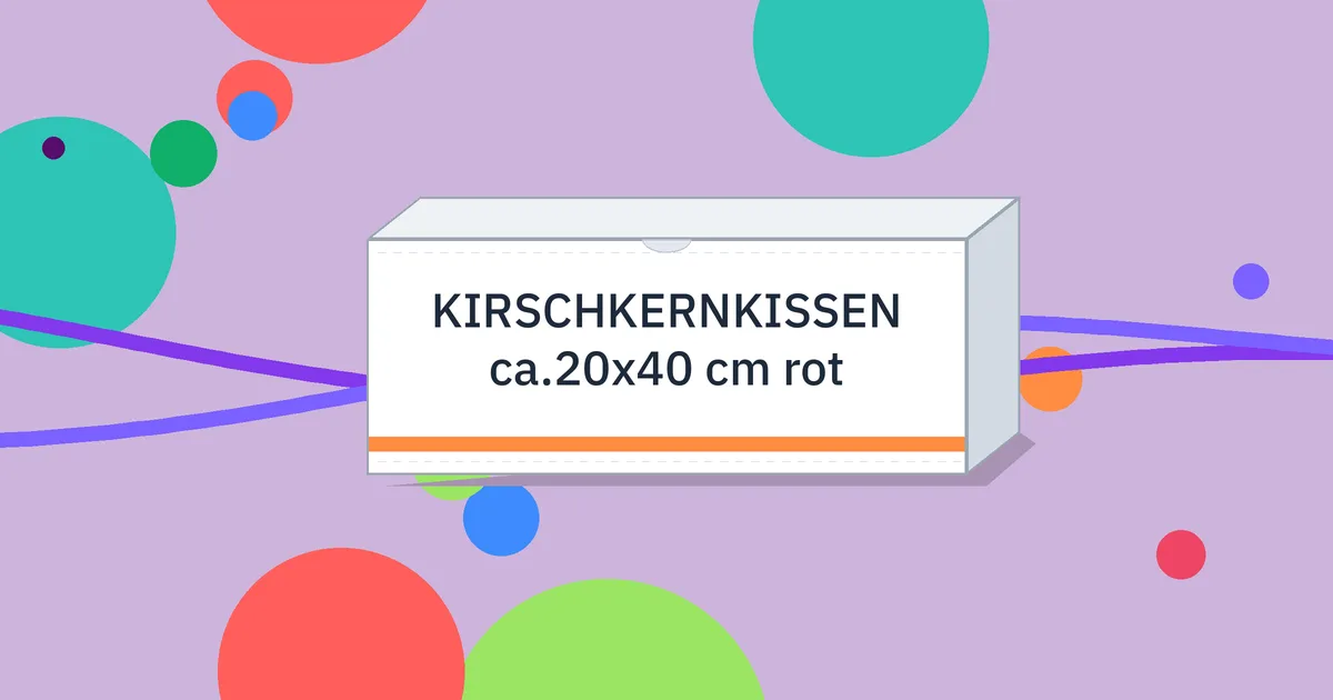 Symbolbild: Packung mit der Aufschrift KIRSCHKERNKISSEN ca.20x40 cm rot (PZN 16619434) – Verfügbarkeit und Bezug in Apotheken in Frankfurt am Main