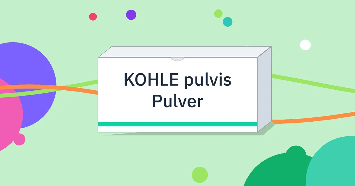 Symbolbild: Packung mit der Aufschrift KOHLE pulvis Pulver (PZN 08625484) – Verfügbarkeit und Bezug in Apotheken in Frankfurt am Main