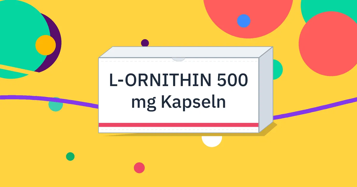 Symbolbild: Packung mit der Aufschrift L-ORNITHIN 500 mg Kapseln (PZN 14307819) – Verfügbarkeit und Bezug in Apotheken in Frankfurt am Main