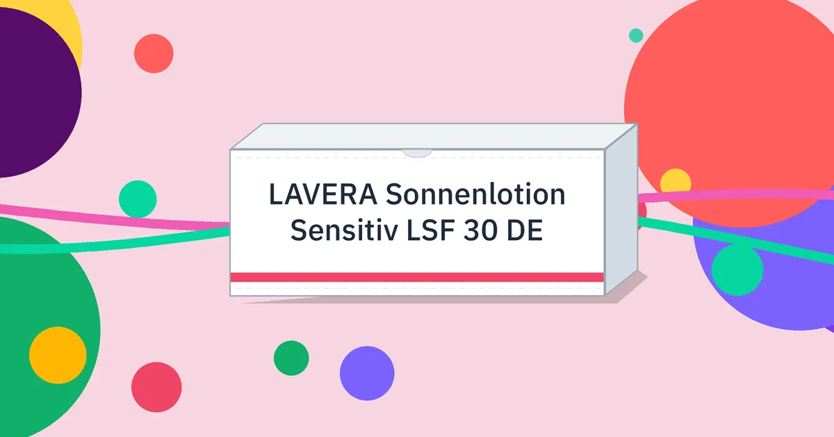 Symbolbild: Packung mit der Aufschrift LAVERA Sonnenlotion Sensitiv LSF 30 DE (PZN 19434273) – Verfügbarkeit und Bezug in Apotheken in Frankfurt am Main