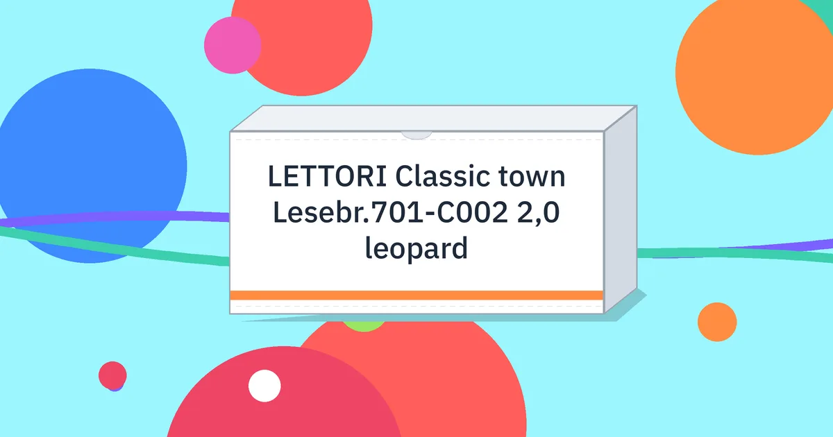 Symbolbild: Packung mit der Aufschrift LETTORI Classic town Lesebr.701-C002 2,0 leopard (PZN 11057500) – Verfügbarkeit und Bezug in Apotheken in Frankfurt am Main