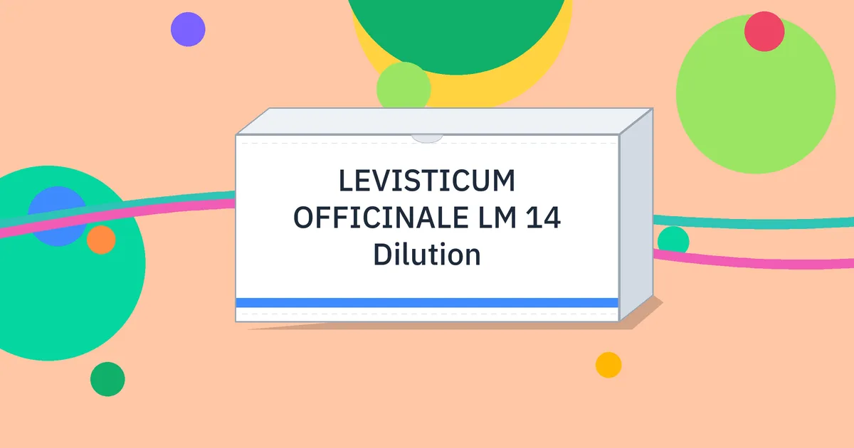 Symbolbild: Packung mit der Aufschrift LEVISTICUM OFFICINALE LM 14 Dilution (PZN 13528286) – Verfügbarkeit und Bezug in Apotheken in Frankfurt am Main