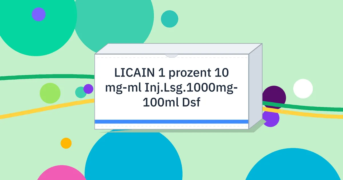 Symbolbild: Packung mit der Aufschrift LICAIN 1 prozent 10 mg-ml Inj.Lsg.1000mg-100ml Dsf (PZN 11356013) – Verfügbarkeit und Bezug in Apotheken in Frankfurt am Main