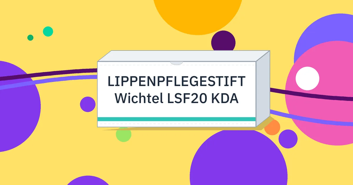 Symbolbild: Packung mit der Aufschrift LIPPENPFLEGESTIFT Wichtel LSF20 KDA (PZN 20414471) – Verfügbarkeit und Bezug in Apotheken in Frankfurt am Main