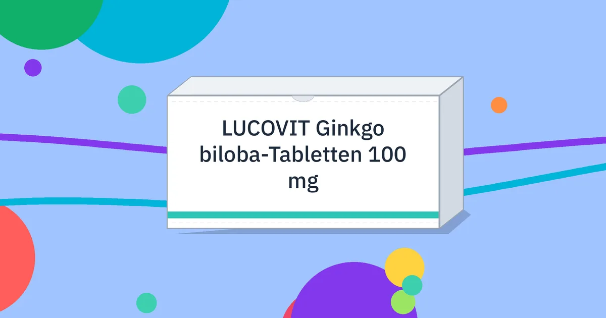 Symbolbild: Packung mit der Aufschrift LUCOVIT Ginkgo biloba-Tabletten 100 mg (PZN 01566844) – Verfügbarkeit und Bezug in Apotheken in Frankfurt am Main