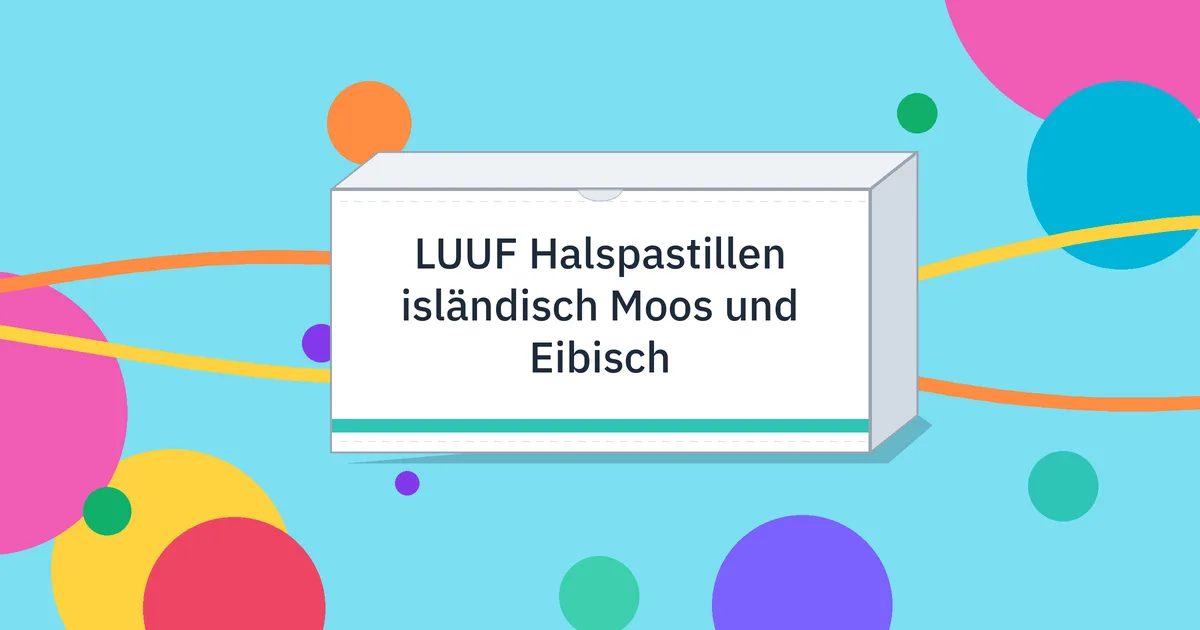 Symbolbild: Packung mit der Aufschrift LUUF Halspastillen isländisch Moos und Eibisch (PZN 18397937) – Verfügbarkeit und Bezug in Apotheken in Frankfurt am Main